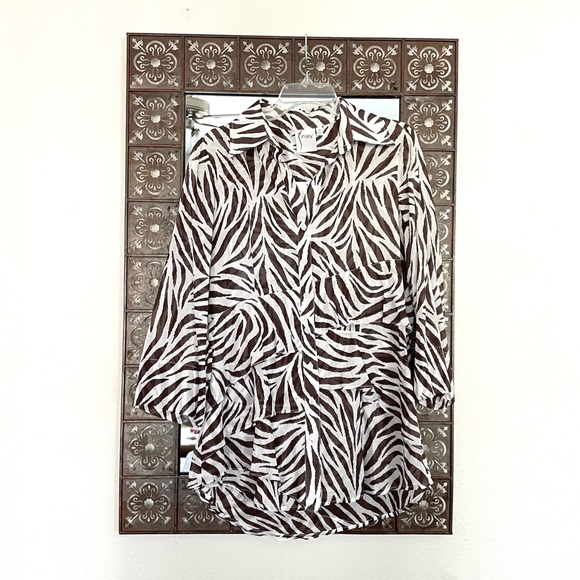 Finley | Tops | Nwt Finley Jenna Zebra Button Up Blouse | Poshmark
